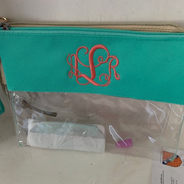 Monogram Clear Wristlet, Stadium Purse, Clear Stadium Bag, Personalized ...