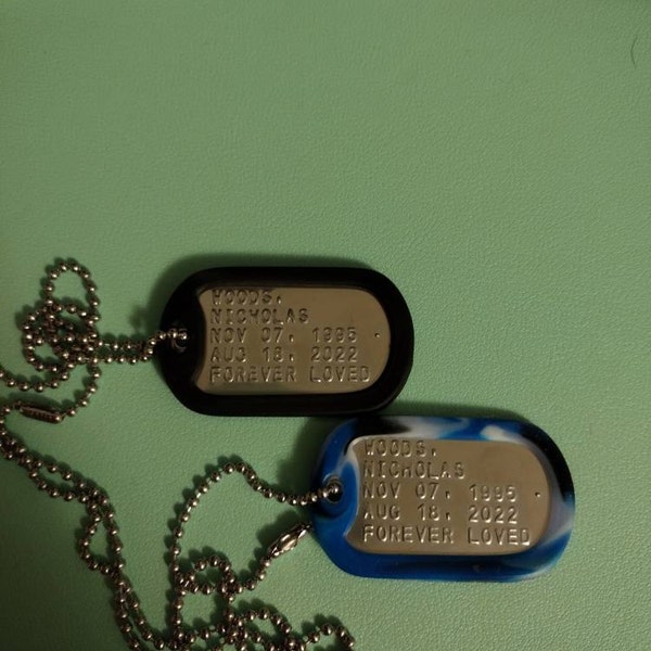 Custom Embossed Personalized Military Issue Stainless Steel Army Navy ...