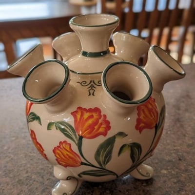 Modern Delft Blue Hand-painted Porcelain Ball Vase With - Etsy