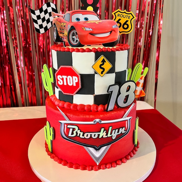 Cars Cake Topper, Custom Cake Topper, Personalized Cars Cake Topper ...