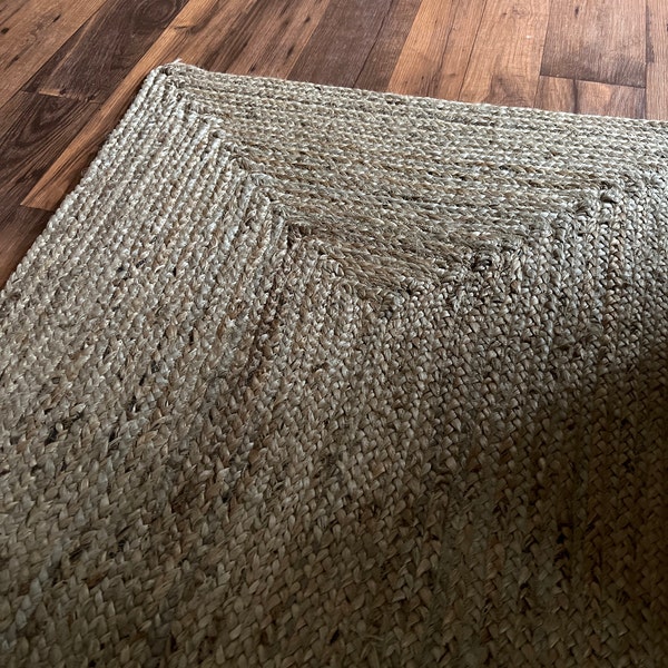 Extra Large Jute Rug in Warm White. Ecologic Jute and Herb Dye Rug ...