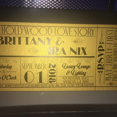 Old Hollywood Art Deco Red Carpet Gold Movie Ticket Prom - Etsy