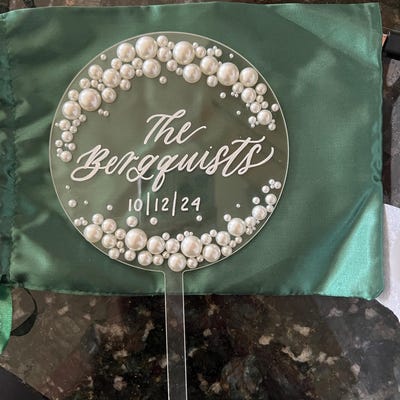 Pearl Acrylic Cake Topper Acrylic Wedding Cake Topper Pearl Cake Topper ...