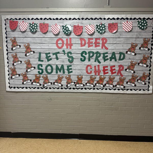 Reindeer Christmas Bulletin Board Kit || December Bulletin Boards ...