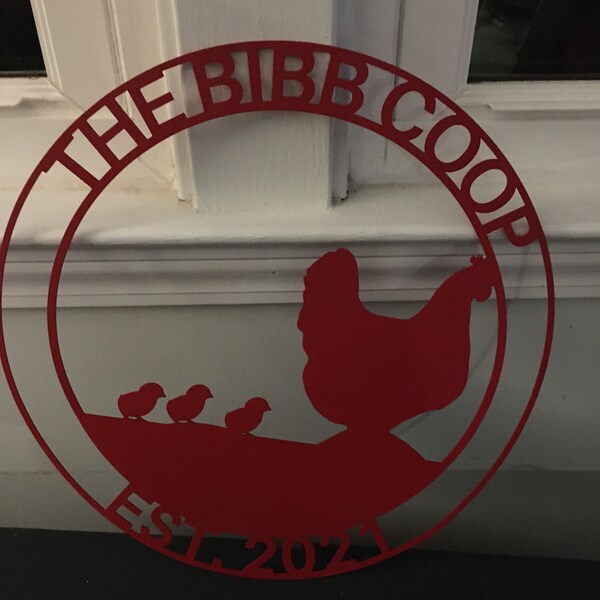 Personalized Chicken Coop Sign, Custom Hen House Sign, Metal Chicken ...