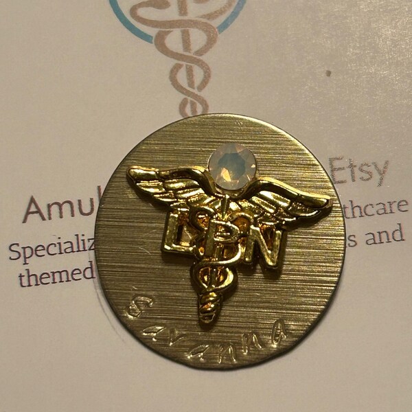 Gold Plated BSN RN LPN Pin - Nursing Personalized Pin, Handstamped ...