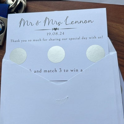Wedding Scratch Card, Custom Scratch Card, Wedding Favours, Drink Token ...