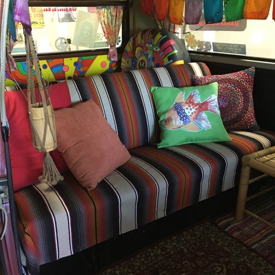 Premium Saltillo Serape Striped Earth Tones Fringed Throw Blanket by ...