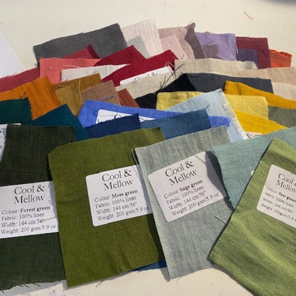 Linen Fabric by the Yard or Meter. Green Linen Fabric Pre-washed ...