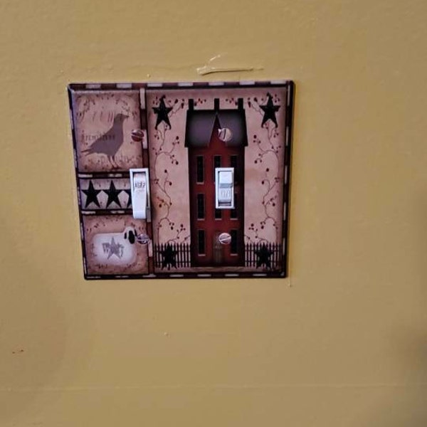 Primitive House, Country Light Switch Cover, Night Light, Cabinet Knob ...