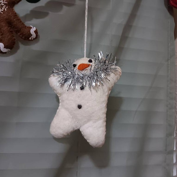 Holiday Star Snowman Christmas Ornament. Christmas Tree Decor - Etsy