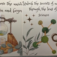 Science Classroom Poster Set Science Student Gift Biology Art Print ...