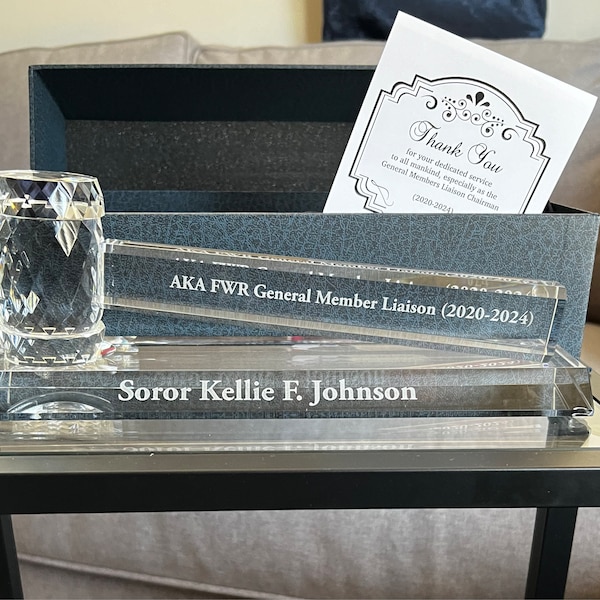 Crystal Executive Name Plate Custom Engraved and Personalized - Etsy