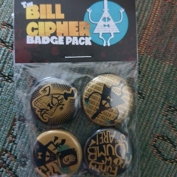 Gravity Falls: the Bill Cipher Badge Pack (with Special Shimmer Effect ...