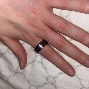 Couples Custom Engraved Pipe Cut Tungsten Fingerprint Rings | Etsy