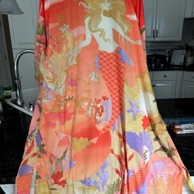 White Scalloped Sheer Mesh Lace Maxi Duster Boho Kimono Coverup Wrap ...