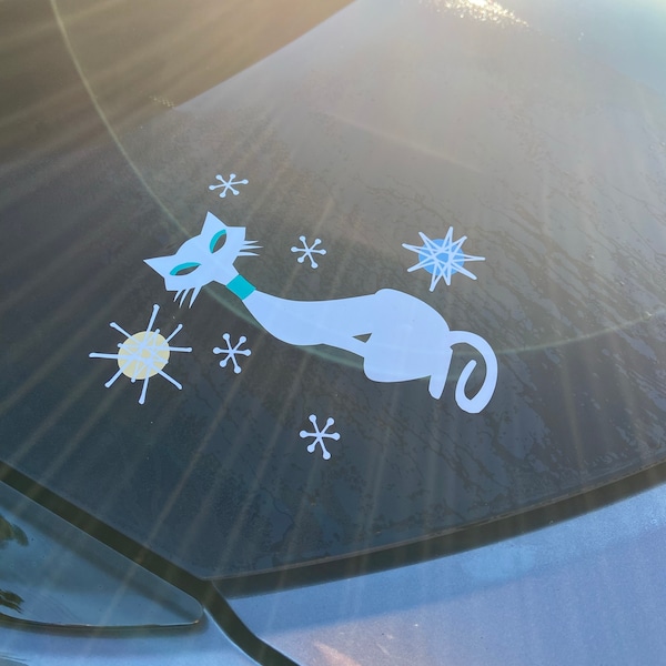 Atomic Starburst Cat Decal MCM - Etsy