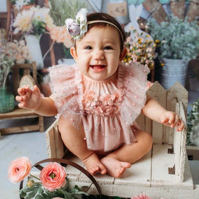 Sitter Outfit, Baby Girl Outfit, Sitter Romper Girl Prop, Sitter Photo ...