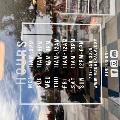 Custom Storefront Window Sticker Business Hours Vinyl Decal for Store ...