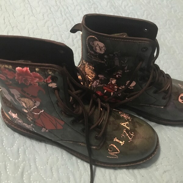 Combat Boots Red Red Combat Boots, Goth Boots, Handmade Lace up Boots ...