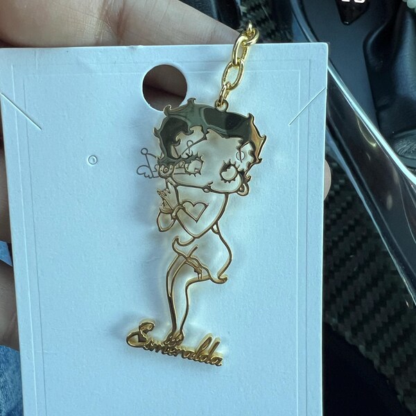 Betty Boop 18k Gold Plated Keychain - Etsy