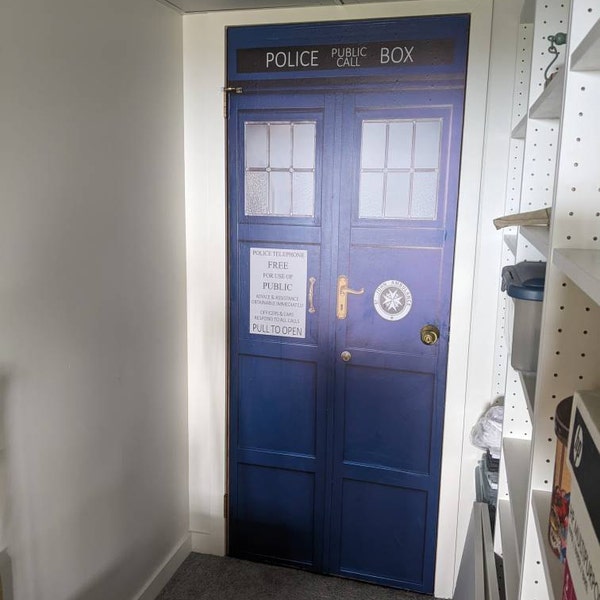 Tardis Door Wrap, Tardis Door Cover, Policebox Door Wrap, Tardis Decal ...