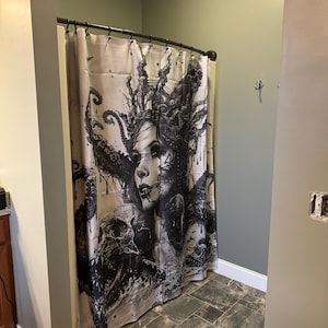Dark Gorgeous Mermaid Shower Curtain, Scary Siren Decor, Gothic Ocean ...