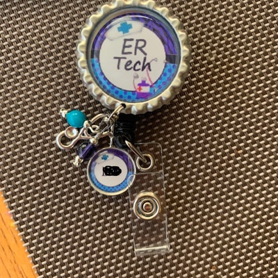 Personalized ER Tech Badge Reel You Choose Charm, Nurse Id, Id Tag ...