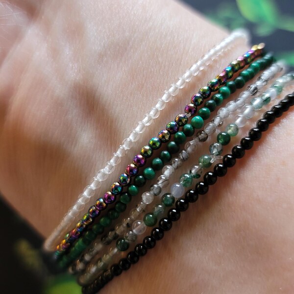 4mm Maw Sit Sit /jade Albite Crystal Beaded Bracelet, Handcrafted 7.5 ...