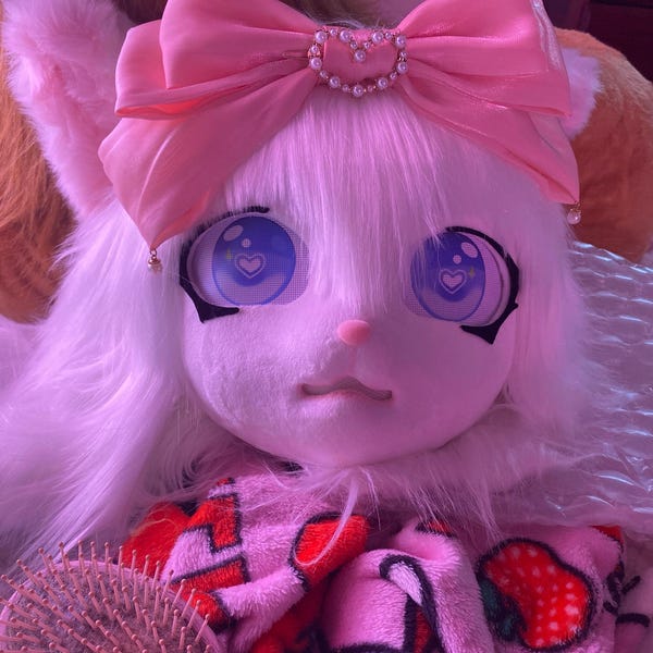 Kig Head Fursuit Furry Head Japan Style,white Cat Mask, Mask King Cat ...