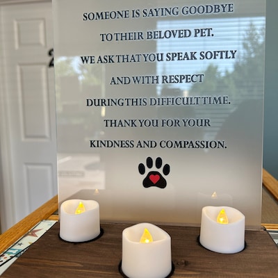 Compassion Candle for Vet Office, Someone is Saying Goodbye, to a ...