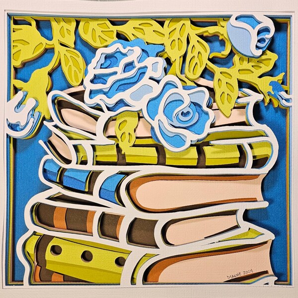 3D Layered Reading SVG PDF EPS, Books Shadow Box, One More Chapter 3D ...