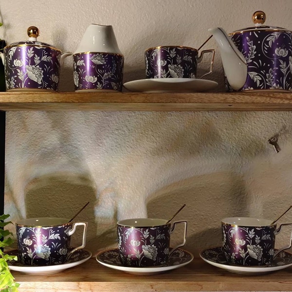 Exquisite Ceramic Tea Set, Light Luxury English Afternoon Tea Set, Floral Ceramic Coffee Set ...
