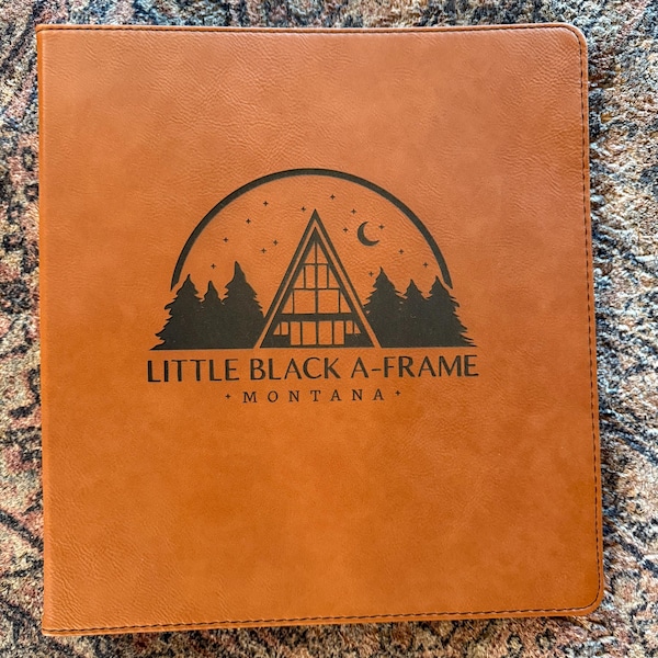 Airbnb Welcome Binder, 3-ring Leather Binder, Custom Engraved Binder ...