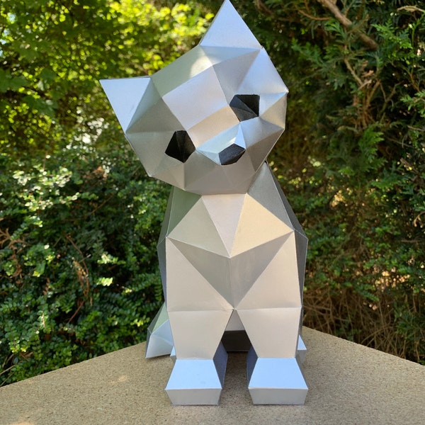 Kitten Papercraft Template, PDF, 3D Paper Model Cat, Home Decor, DIY ...