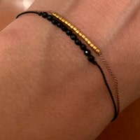 Friendship Bracelet Multi Bead and Stone Reminder Bracelet on Light Pink Silk - Etsy Canada