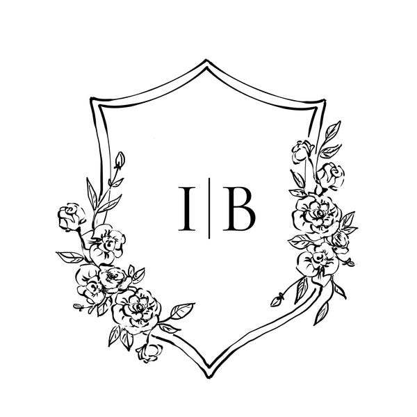 Monogram Wedding Crest, Custom Wedding Logo, Hand Drawn Floral Monogram ...