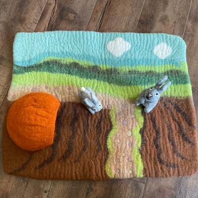Felt Rustic Farm Animal Play Set Pretend Play, Felt Mat, Play Mat ...