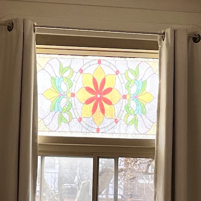 Custom Size Window Film Privacy Green Leaves Window Stickers Stained ...