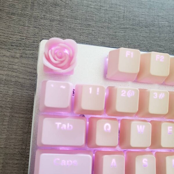 Rose Pastel Flower Artisan Keycap Cherry MX Mechanical Gaming Keyboards ...