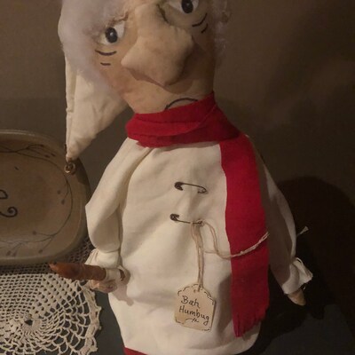 Primitive Christmas Scrooge Doll, Handmade Scrooge Doll, Christmas ...