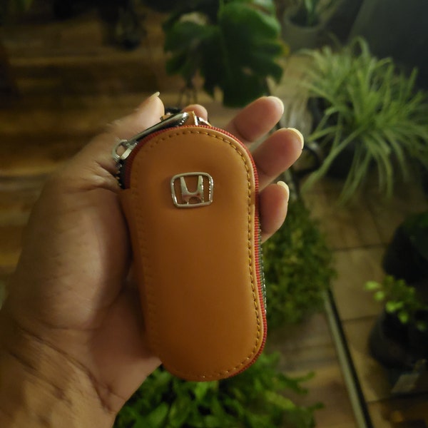 Honda Car Key Cover ,leather Key Fob Wallet, Leather Car Key Pouch ...