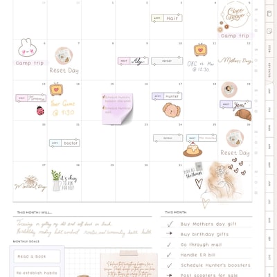 Digital Planner Sticky Notes, Pastel Stickers, Cute Stickers, Goodnotes ...
