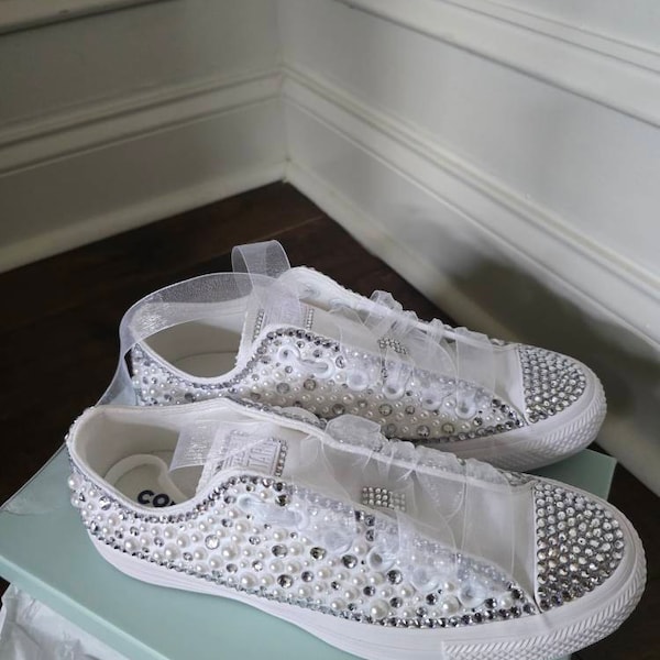 Custom Bling and Pearl Converse - Etsy