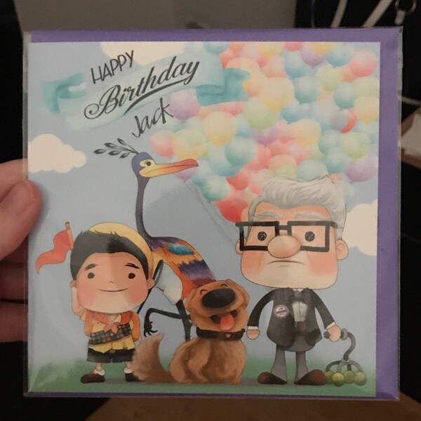 UP! Personalised Birthday Card - Carl, Russell & Dug - Etsy