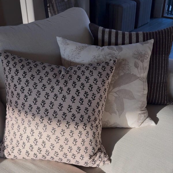 Nola Pillow Cover, Blue, Cream, Green, Pillow Cover, Trees, Bohemian ...
