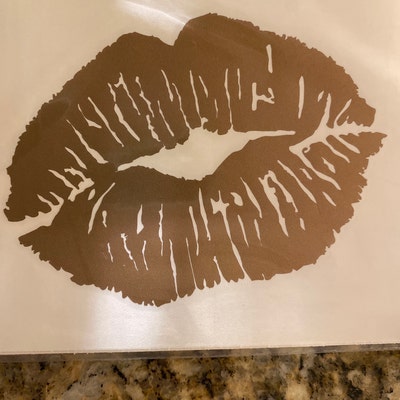 Kiss Vinyl Decal, Lips Vinyl Decal, Kiss Rear Window Decal, Window ...