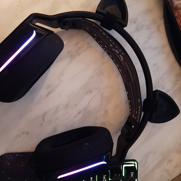 Cat Ears Headset Attachments & Cosplay Props. Twitch Streamer Gaming ...