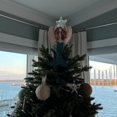 Golden Blonde Mermaid Tree Topper With Golden Sea Star - Etsy