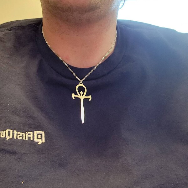 Vampire Ankh Necklace Silver - Etsy